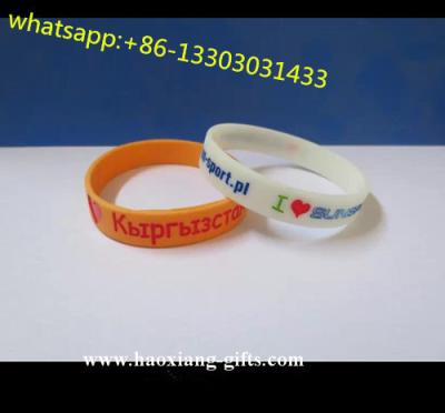 China eco-friendly party gifts safety oem silicone bracelets for advertising gifts for sale