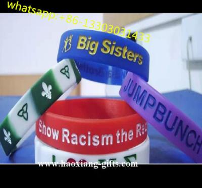 China Flag design silicone bracelet baseball football running  rubber wristband for sale