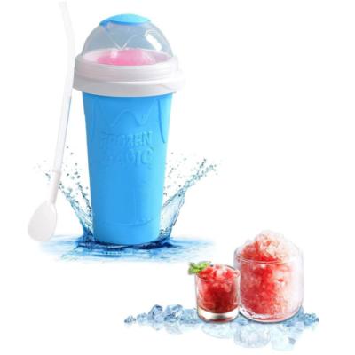 China 350ml Silicone Slushy Maker Cup With Lid And Straw for sale