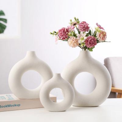 Китай Нордическая Multicolor круглая ваза донута Ceramict вазы цветка для домашнего оформления продается