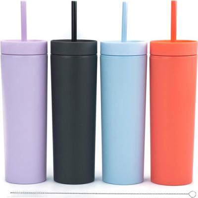 Китай пастель стены двойника 16oz штейновая покрасила акриловые Tumblers с крышками и соломами продается