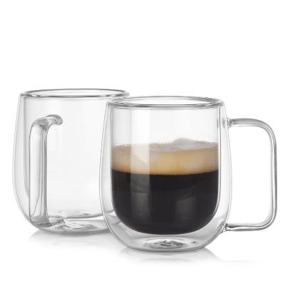 Cina Tazza da caffè isolata doppia del vetro trasparente delle tazze del caffè espresso di vetro in vendita