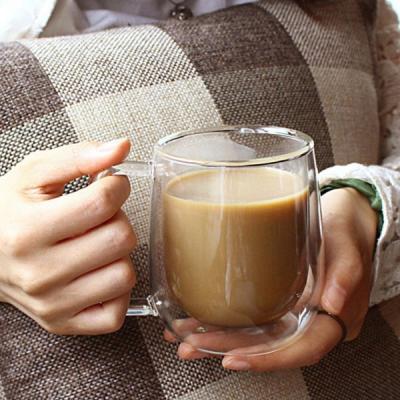 Cina Tazza da caffè isolata doppia del vetro trasparente delle tazze del caffè espresso di vetro in vendita