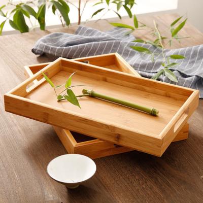Cina Vassoi di legno della prima colazione per il cibo del vassoio servente di bambù del tavolino da salotto con le maniglie in vendita
