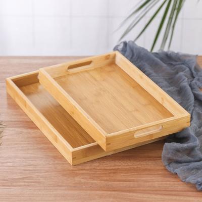 Cina Vassoi di legno della prima colazione per il cibo del vassoio servente di bambù del tavolino da salotto con le maniglie in vendita
