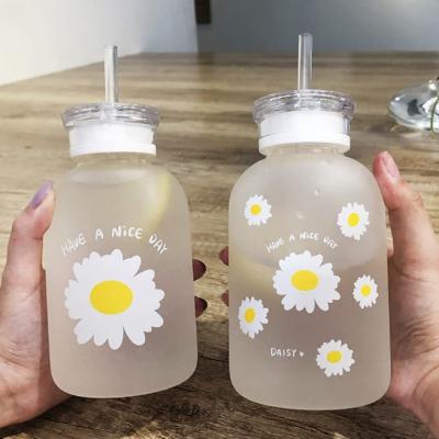 Cina 480ml Milk Juice Cute Water Bottle With Scale Portable Transparent in vendita