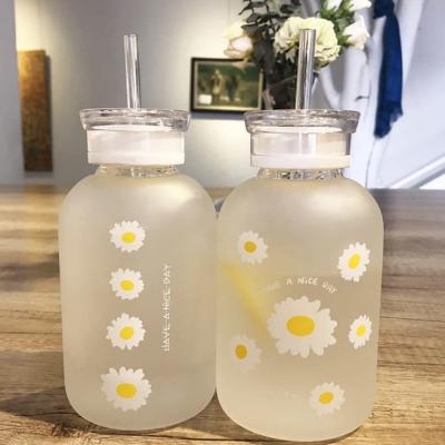 Cina 480ml Milk Juice Cute Water Bottle With Scale Portable Transparent in vendita