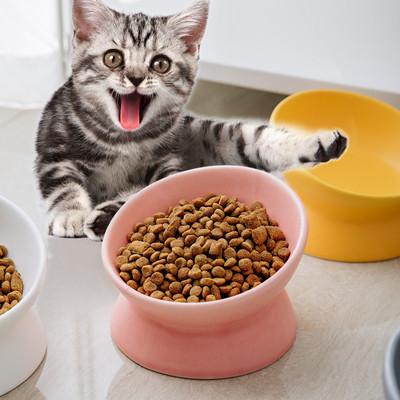Cina Ciotola alzata ceramica multicolore dell'alimentatore di Cat Bowls Elevated Porcelain Pet in vendita