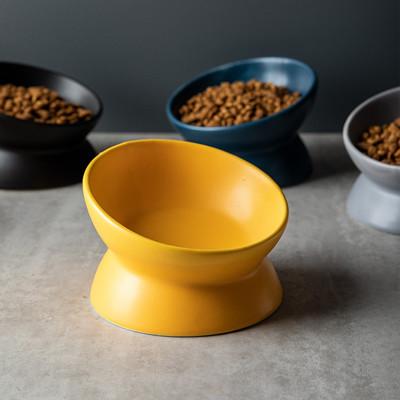 Cina Ciotola alzata ceramica multicolore dell'alimentatore di Cat Bowls Elevated Porcelain Pet in vendita