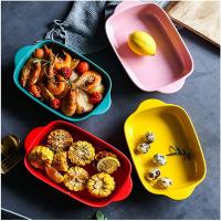 China Small Rectangular Ceramic Baking Dish For Oven Ovenware Bakeware for sale