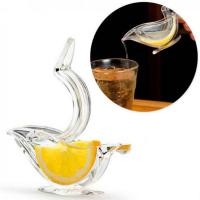 China Acrylic Manual Lemon Slice Squeezer Bird Shape 2.8x5.2x12cm Transparent for sale