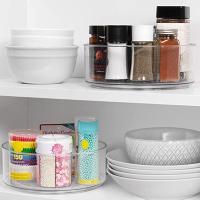 China Round Plastic Clear Rotating Turntable Storage Organizer 9 Inch 360 Degree for Kitchen for sale