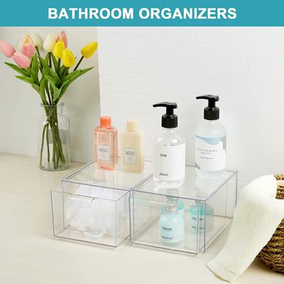 Cina Confezione da 2 cassetti impilabili per organizer per trucco, contenitori in plastica in vendita