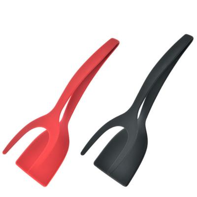 China Gebakken Ei Dubbele Spatel Broodklem Barbecue Schop Tang 2 In 1 Grip Flip Tang Te koop