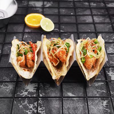 Cina Supporto per taco in acciaio inossidabile con scheggia Porta taco Forniture da cucina sfuse in vendita