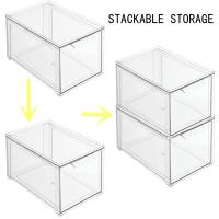 China Stackable Clear Plastic Makeup Organizer Drawers with Lid 6x7.88x4.5 Inch BPA-Free for sale