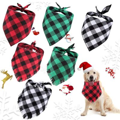 Cina Piccolo cotone di media grandezza 100% della bandana del cane del plaid della Buffalo dei cuccioli dei cani in vendita