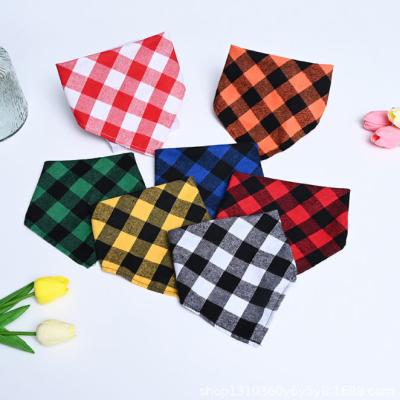 Cina Piccolo cotone di media grandezza 100% della bandana del cane del plaid della Buffalo dei cuccioli dei cani in vendita