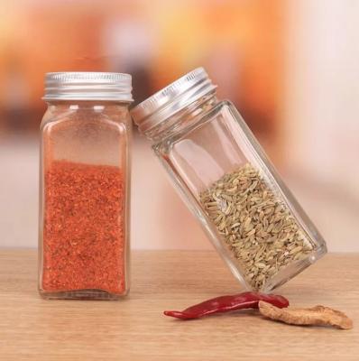 Cina barattoli quadrati della spezia della cucina di 12pcs 120ml con i coperchi di Shaker Lids And Airtight Metal in vendita