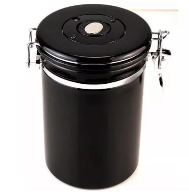 Cina scatola metallica essenziale di Tools Coffee Airtight di barista di acciaio inossidabile 500g con la valvola ed il cucchiaio di CO2 in vendita