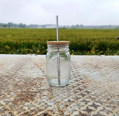 Cina tazze riutilizzabili dei bicchieri del barattolo di Mason Mouth Smoothie Cups Mason delle tazze di tè della bolla 500ml ampie in vendita