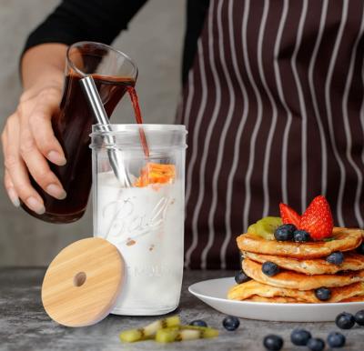Cina tazze riutilizzabili dei bicchieri del barattolo di Mason Mouth Smoothie Cups Mason delle tazze di tè della bolla 500ml ampie in vendita
