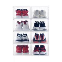 China Plastic Magnetic Shoe Box 34.5x27x19cm Stackable Storage Container for sale