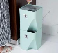 China Plastic Separable Modular Kitchen Dustbin 25x25x20 cm Waste Rubbish Can for sale