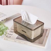 China PET Transparent Tissue Box Holder Rectangle 2 Colors Simple Design for Home Office for sale
