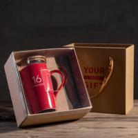 China Ceramic Custom Drinking Cups with Spoon 6oz White Sublimation Mugs for sale