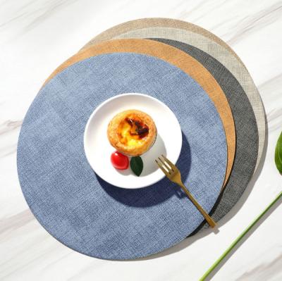 Cina Tovagliette di cuoio della cena delle stuoie di posto dell'isolamento del giro antisdrucciolevole termoresistente in vendita