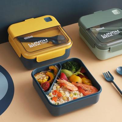 Cina cassaforte amichevole di rettangolo pp Eco Bento Box Airtight Lunch Box di 1L 2L 3L per la microonda in vendita