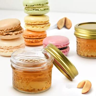 China A boca larga Mini Caviar Glass Preserve Jars para o doce 100ml 40 ajusta-se à venda