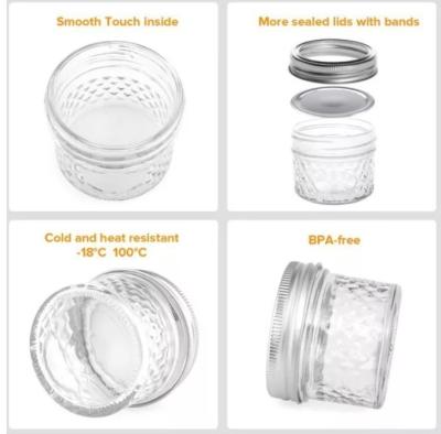 China A boca larga Mini Caviar Glass Preserve Jars para o doce 100ml 40 ajusta-se à venda