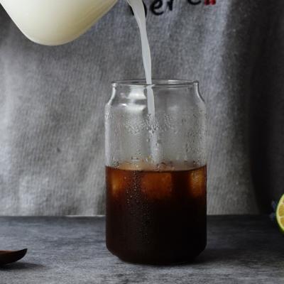 Cina tazze di vetro a doppia parete delle chiare Beercan tazze di vetro di 400ml 13.5oz per caffè ghiacciato in vendita