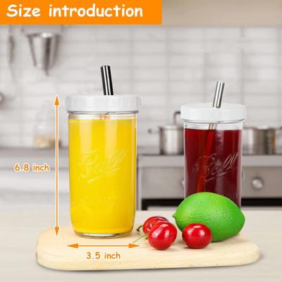 中国 広い口ガラスの茶わら16oz 24ozが付いている再使用可能なスムージーのコップ 販売のため