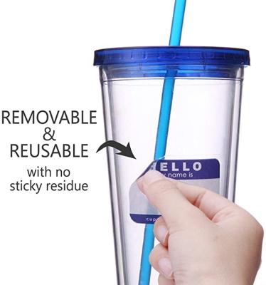Cina Tazza bevente di plastica doppia trasparente della bevanda delle chiavette 450ML con Straw And Lid in vendita