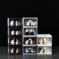 China ODM Dustproof Clear Plastic Shoe Organizer Drawer Rack Transparent Stackable 4 Pack for sale