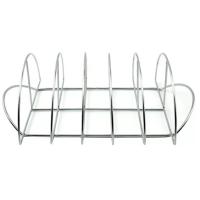 China Stainless Steel BBQ Rib Rack Holder 38.5x25x12 cm Nonstick Grilling Steak Rack for sale