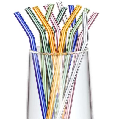 Cina Cannucce colorate multiple del vetro borosilicato delle paglie di vetro riutilizzabili in vendita