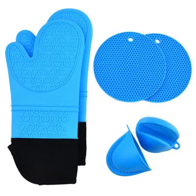 Cina Silicone termoresistente Oven Mitts Pot Holders Sets per cuocere in vendita