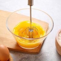 China Stainless Steel Semi Automatic Egg Beater 12 Inch Hand Push Mixer Kitchen Tool for sale