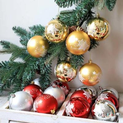 Cina Argento rosso dipinto di plastica dell'oro della palla 6cm 8cm degli ornamenti di Natale di Halloween in vendita