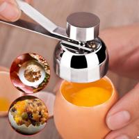 China Stainless Steel Egg Cracker Topper 11x3.4x4cm Egg Opener Tool for Soft Hard Boiled Eggs for sale