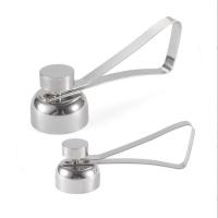 China Stainless Steel Egg Cracker Topper 11x3.4x4cm Egg Opener Tool for Soft Hard Boiled Eggs for sale