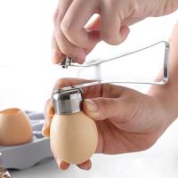 China Stainless Steel Egg Cracker Topper 11x3.4x4cm Egg Opener Tool for Soft Hard Boiled Eggs for sale