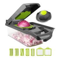 China 10 in 1 Manual Vegetable Chopper Slicer Multifunctional 12.5x4x4 inch Stainless Steel for sale
