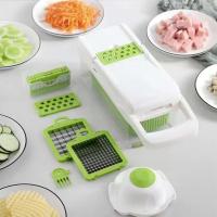China 10 in 1 Multifunctional Vegetable Cutter Slicer Chopper with Hand Guard Stainless Steel Blades for sale