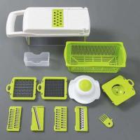 China 10 in 1 Multifunctional Vegetable Cutter Slicer Chopper with Hand Guard Stainless Steel Blades for sale