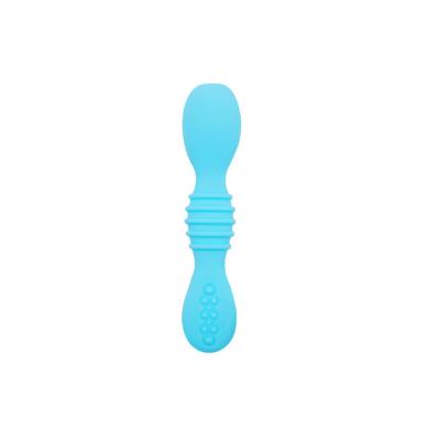 Cina Cucchiaio di masticazione dell'arcobaleno del silicone per i bambini e bambini lavastoviglie e cassaforte del congelatore in vendita